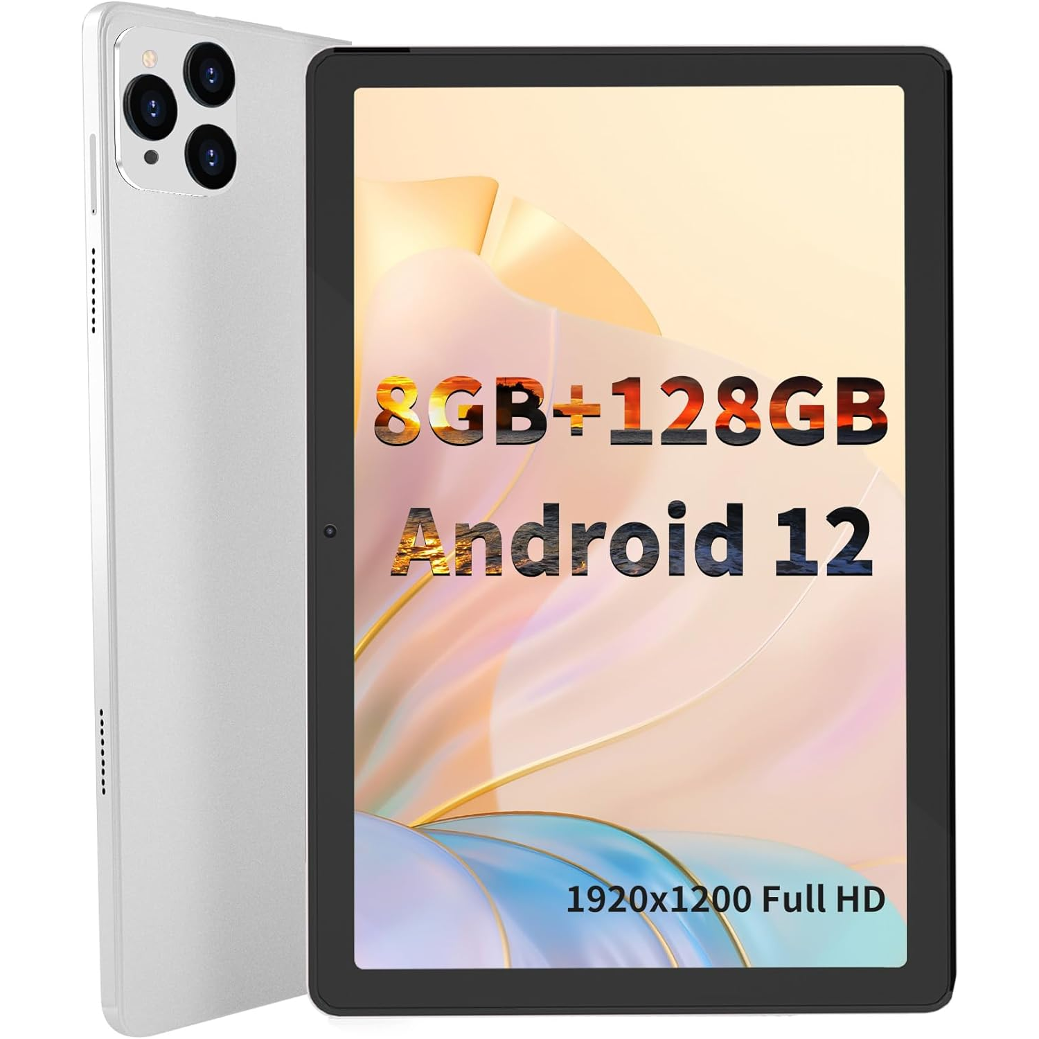 Tablet de 10 Pulgadas Android 12 - 128 GB ROM, 8 GB RAM, Cámara de 13 ...